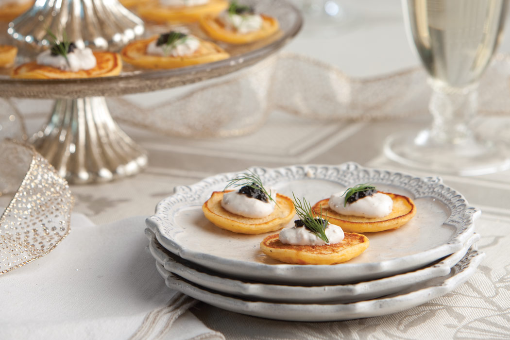 Sweet Potato Blini with Horseradish Crème Fraîche - Victoria
