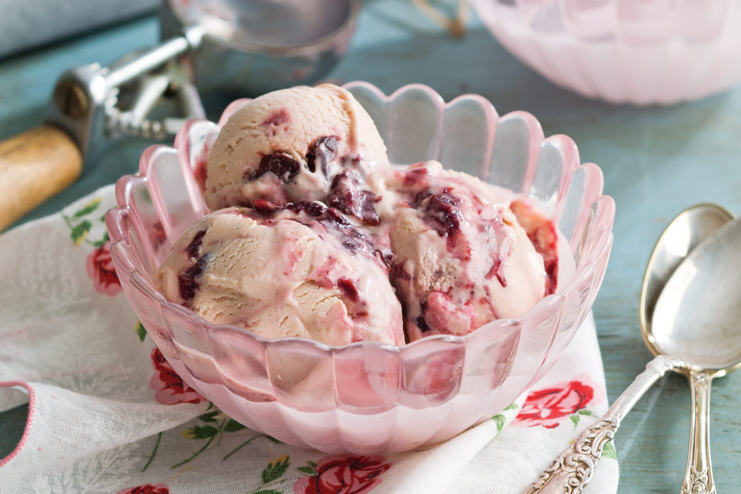Port Wine-Cherry Ripple Gelato - Victoria